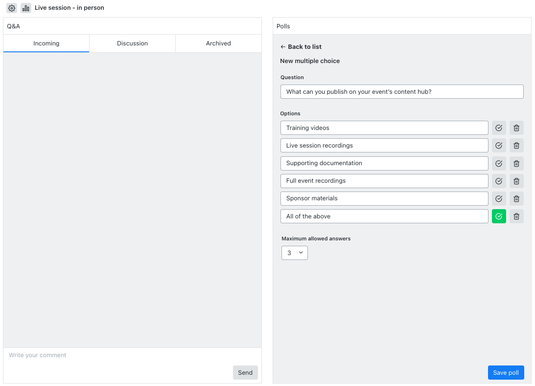 How to set-up and run a live session multiple choice poll – SpotMe ...