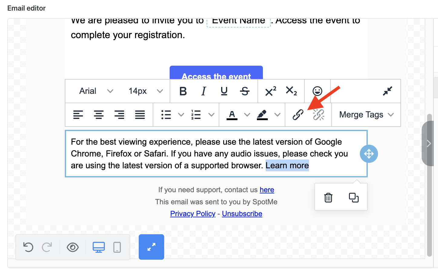 Managing and creating email templates – SpotMe knowledge base