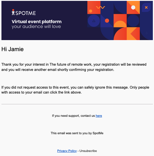 Creating a public - open registration page – SpotMe knowledge base