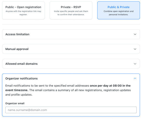 How to receive a daily email summary of your event's registration ...