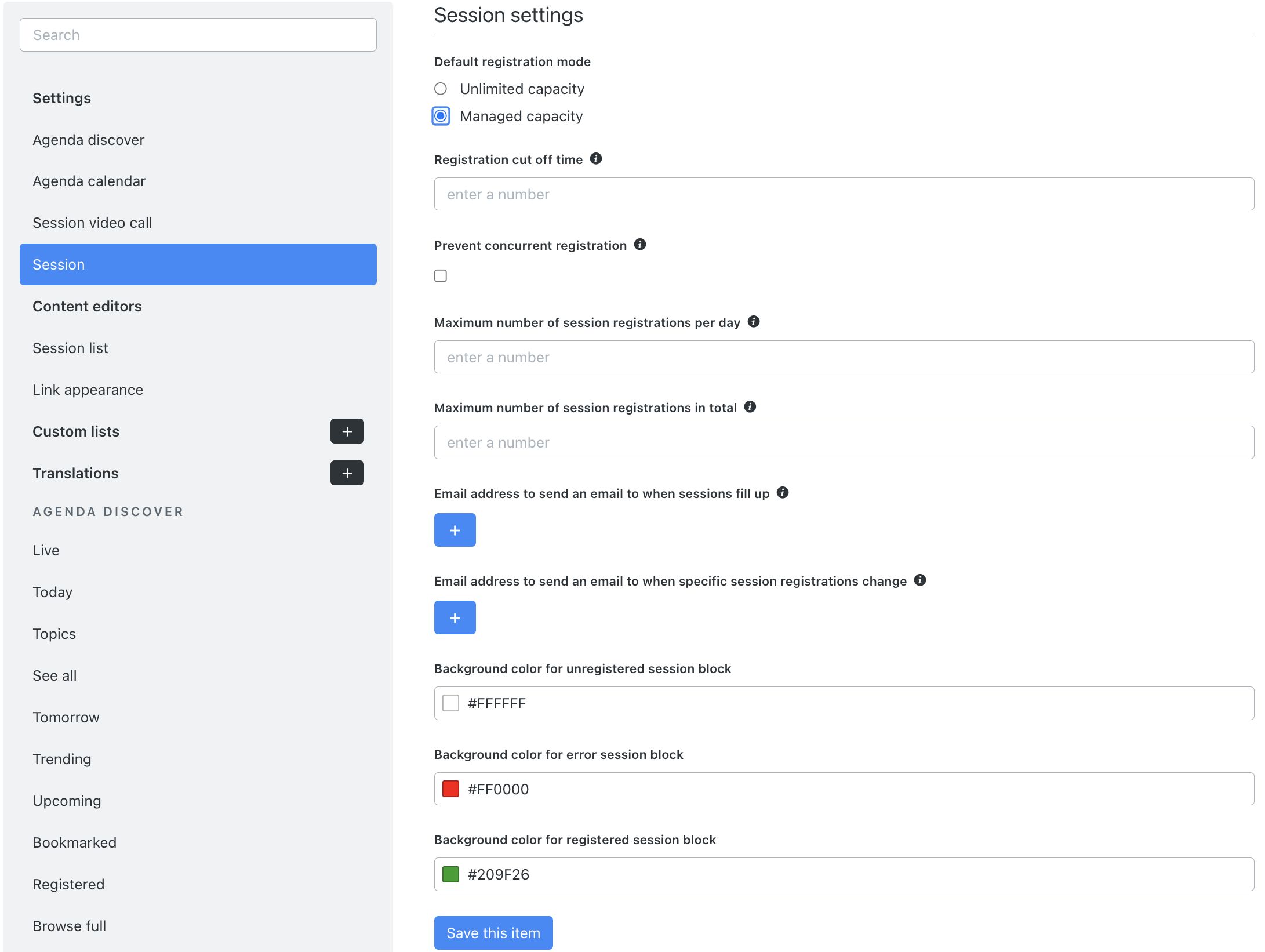 How to manage your agenda session capacity and registration – SpotMe ...