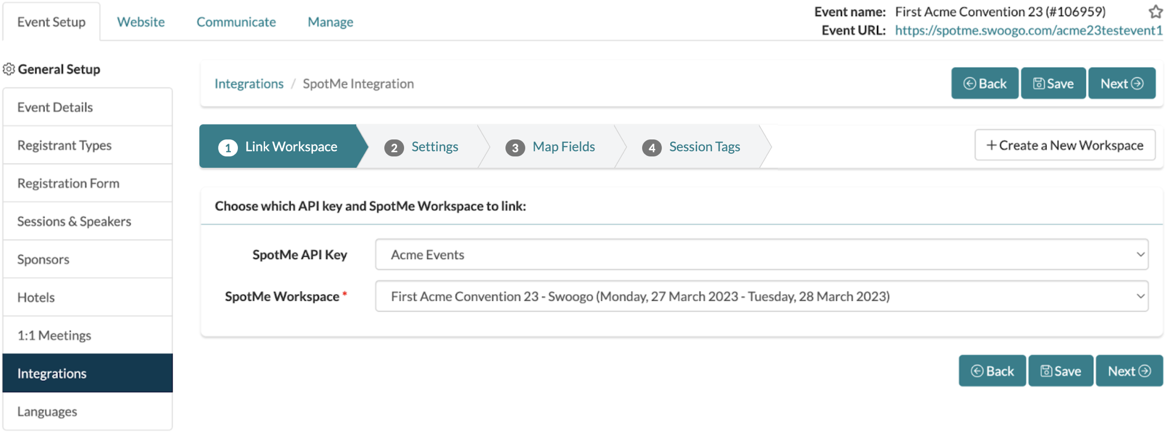 Swoogo integration – SpotMe knowledge base