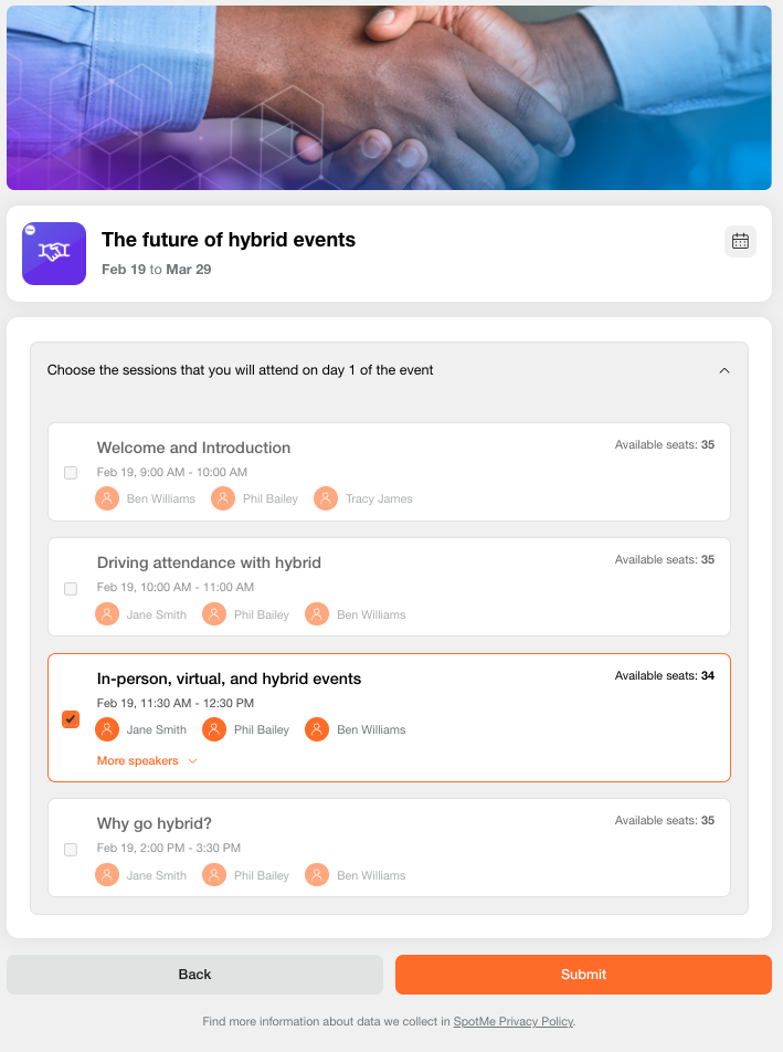 How to create mutually exclusive groups for sessions – SpotMe knowledge base