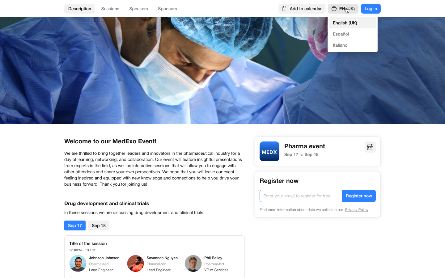 Creating a multilingual registration page – SpotMe knowledge base