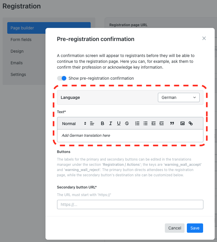 Creating a multilingual registration page – SpotMe knowledge base