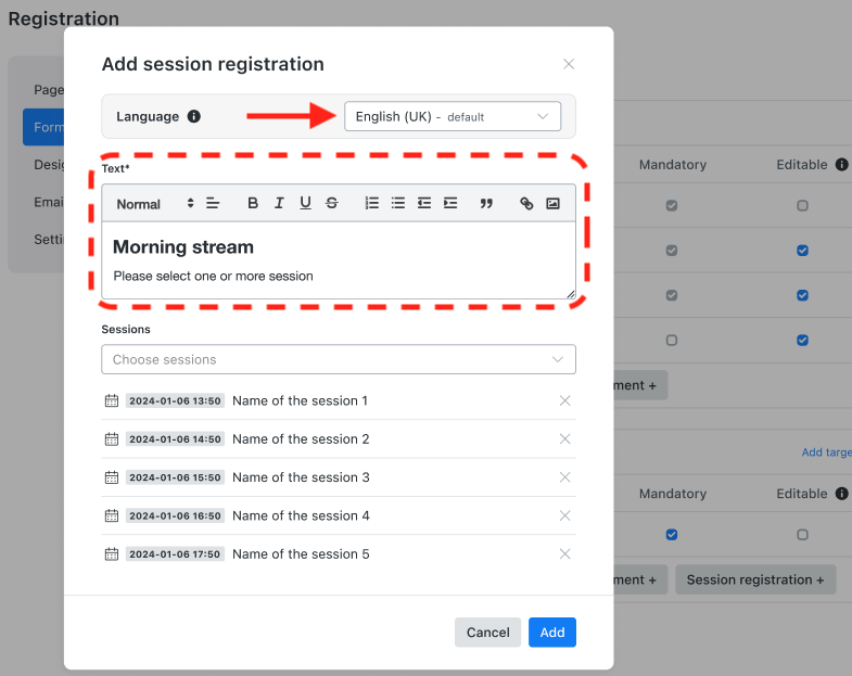 Creating a multilingual registration page – SpotMe knowledge base