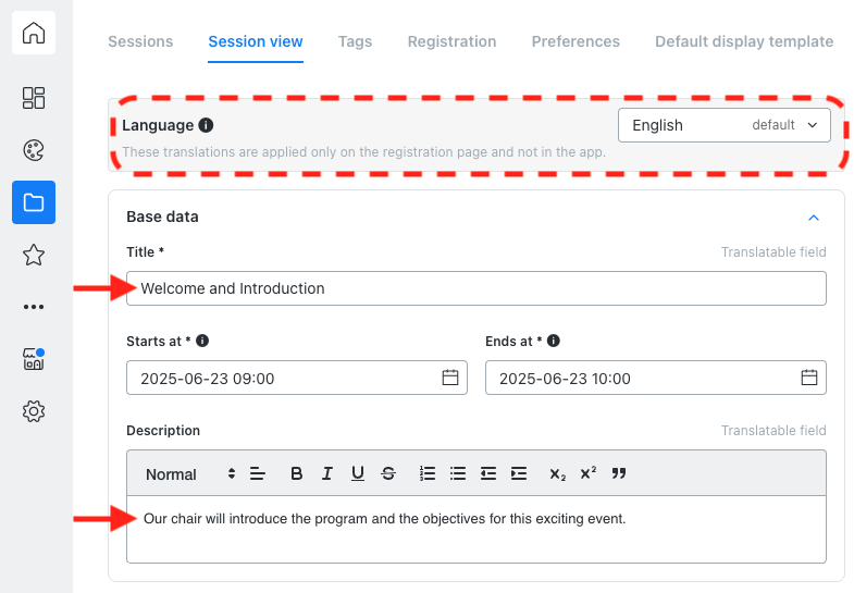 Creating a multilingual registration page – SpotMe knowledge base